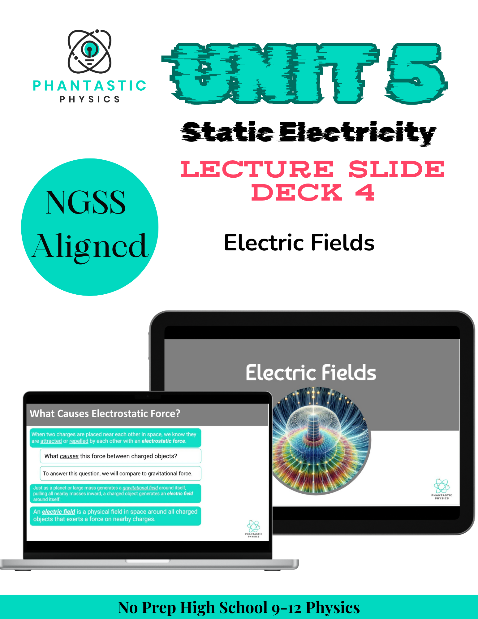 High School Physics: Electric Fields Slide Deck - Grades 9-12, NGSS Al ...