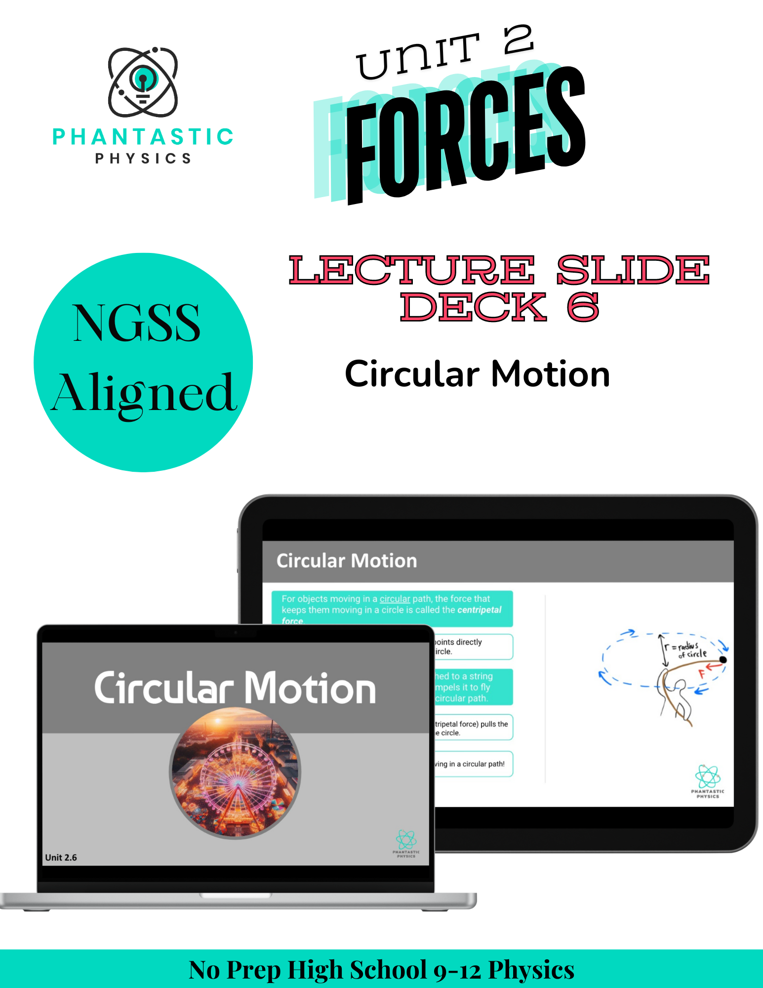 High School Physics Forces: Circular Motion Slides (NGSS Aligned, Grad ...