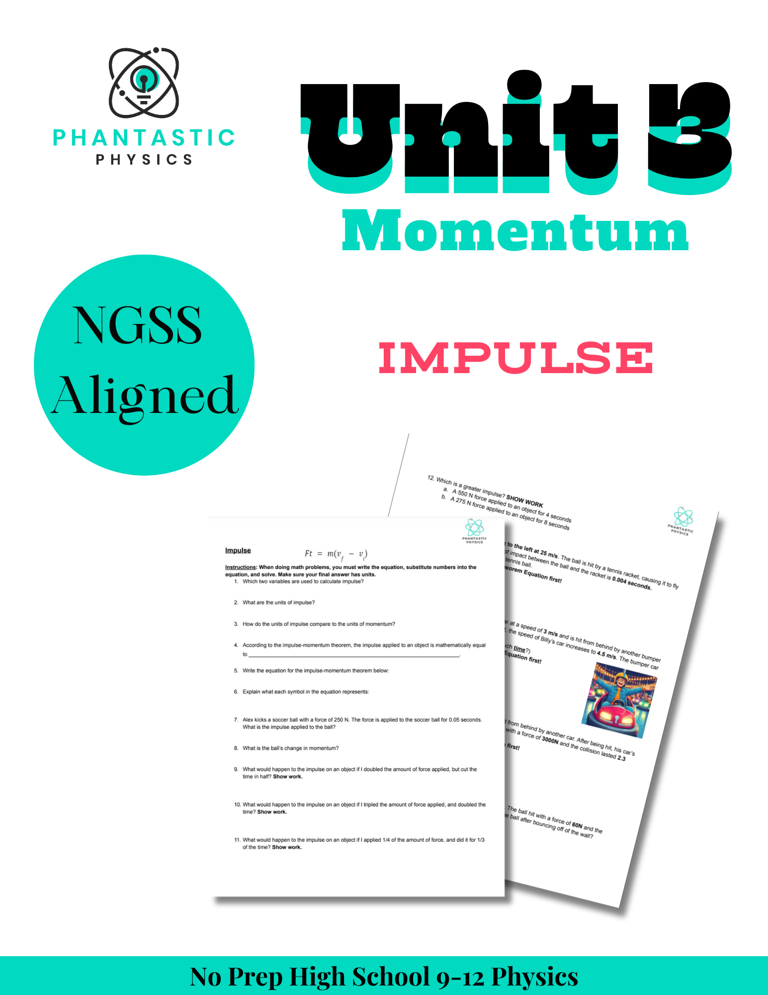 High School Physics: Impulse Assignment (Grades 9-12, NGSS Aligned) – Phantastic Physics