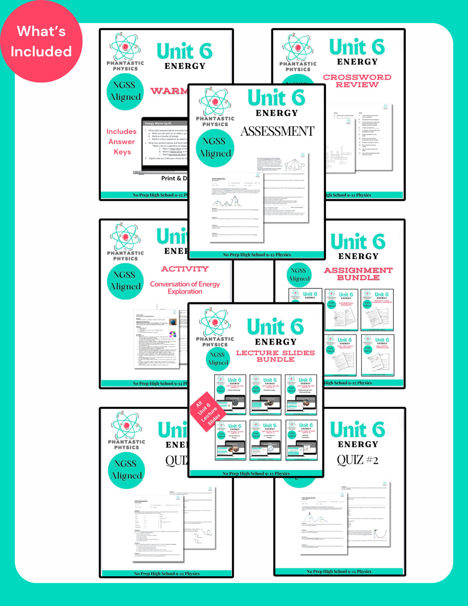 Complete High School Physics Energy Unit Bundle (NGSS Aligned, Grades ...