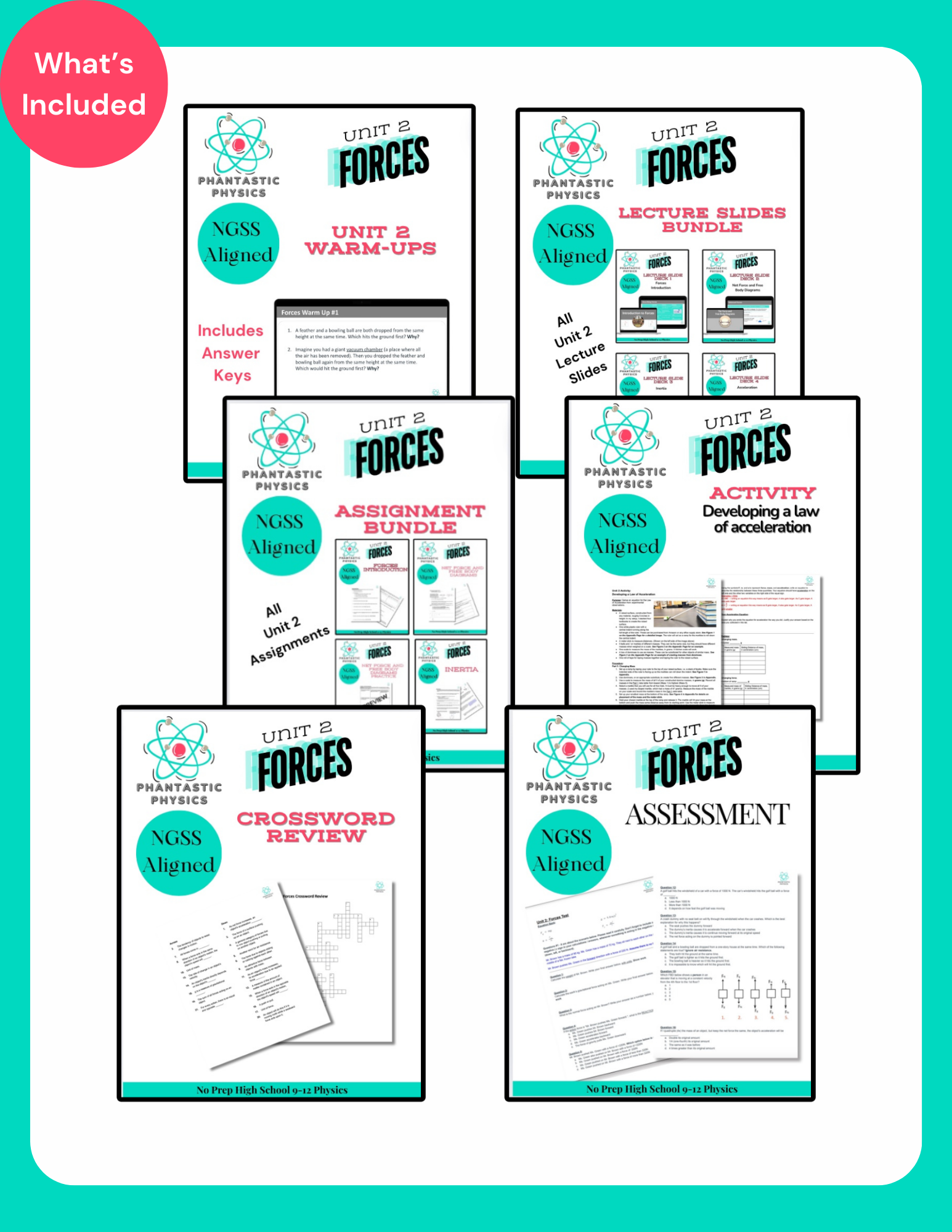 Complete High School Physics Forces Unit Bundle (NGSS Aligned, Grades ...
