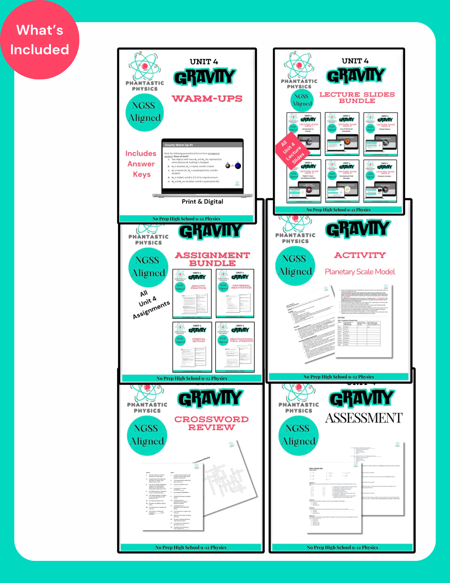 Complete High School Physics Gravity Unit Bundle (NGSS Aligned, Grades ...