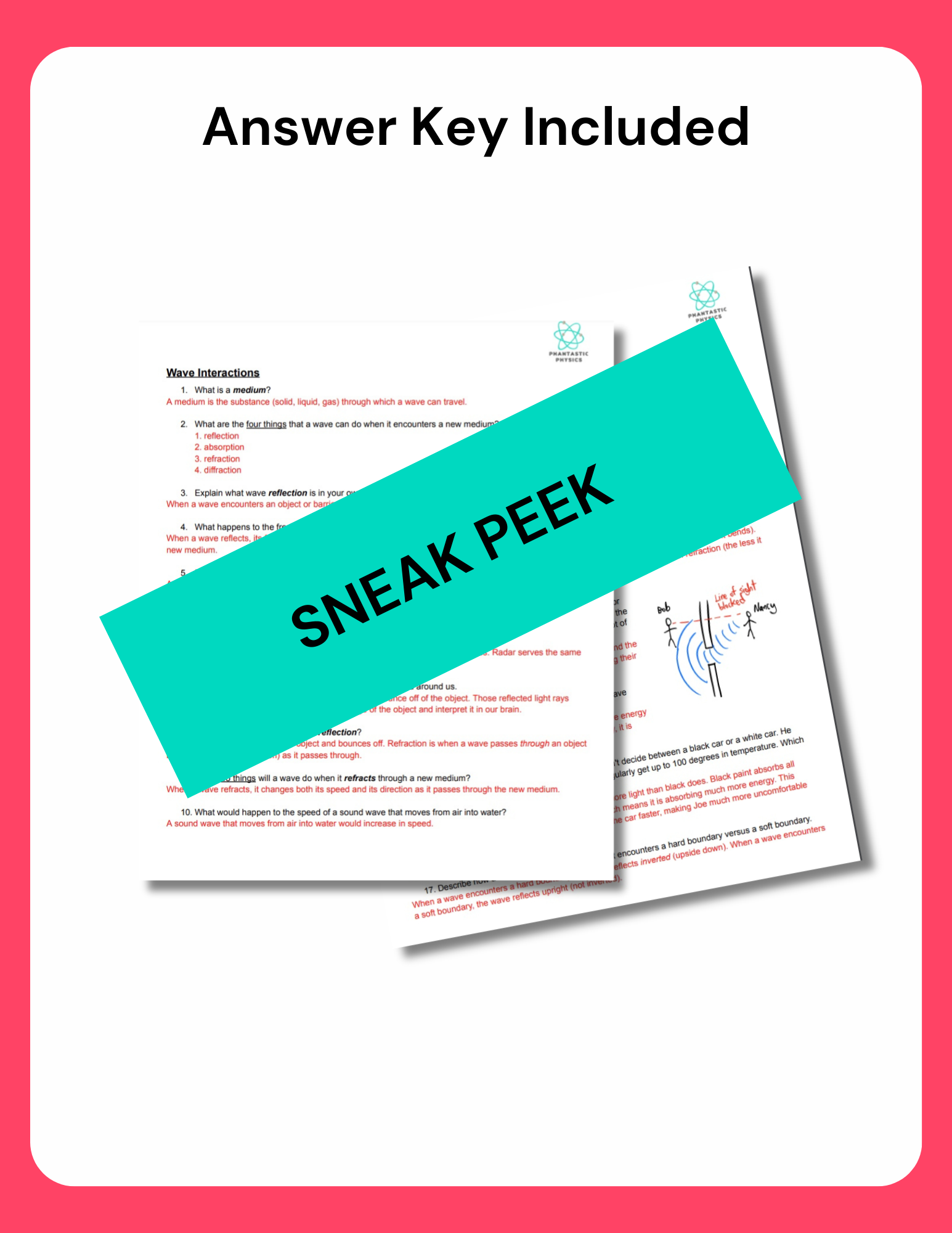 High School Physics: Wave Interactions Assignment - Grades 9-12, NGSS – Phantastic Physics