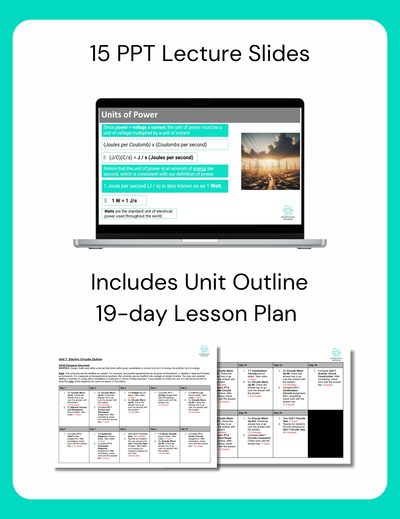 High School Physics: Electrical Power Slide Deck - Grades 9-12, NGSS A ...