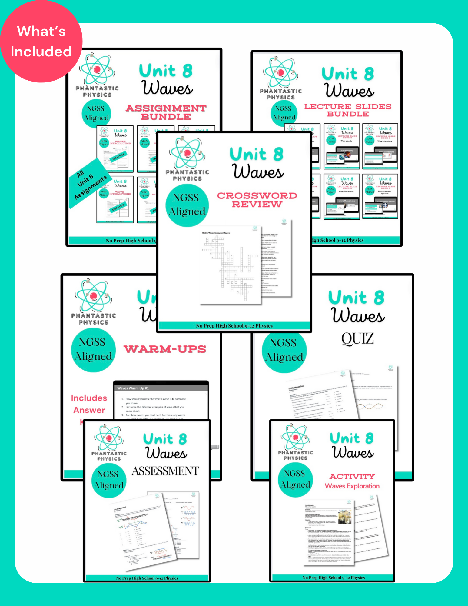 Complete High School Physics Waves Unit Bundle (NGSS Aligned, Grades 9 – Phantastic Physics