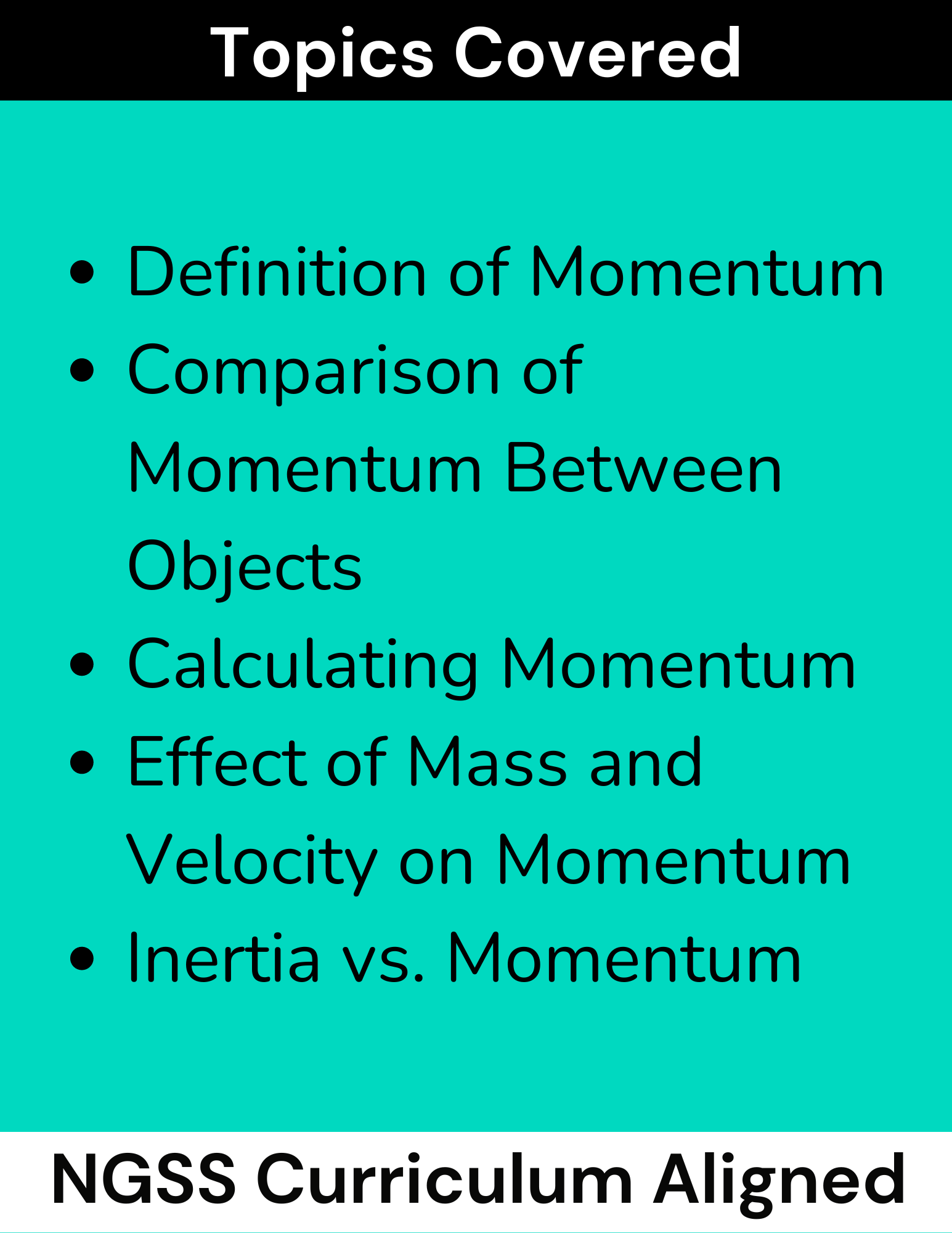 High School Physics: Momentum Introduction Assignment-Grades 9-12, NGS ...