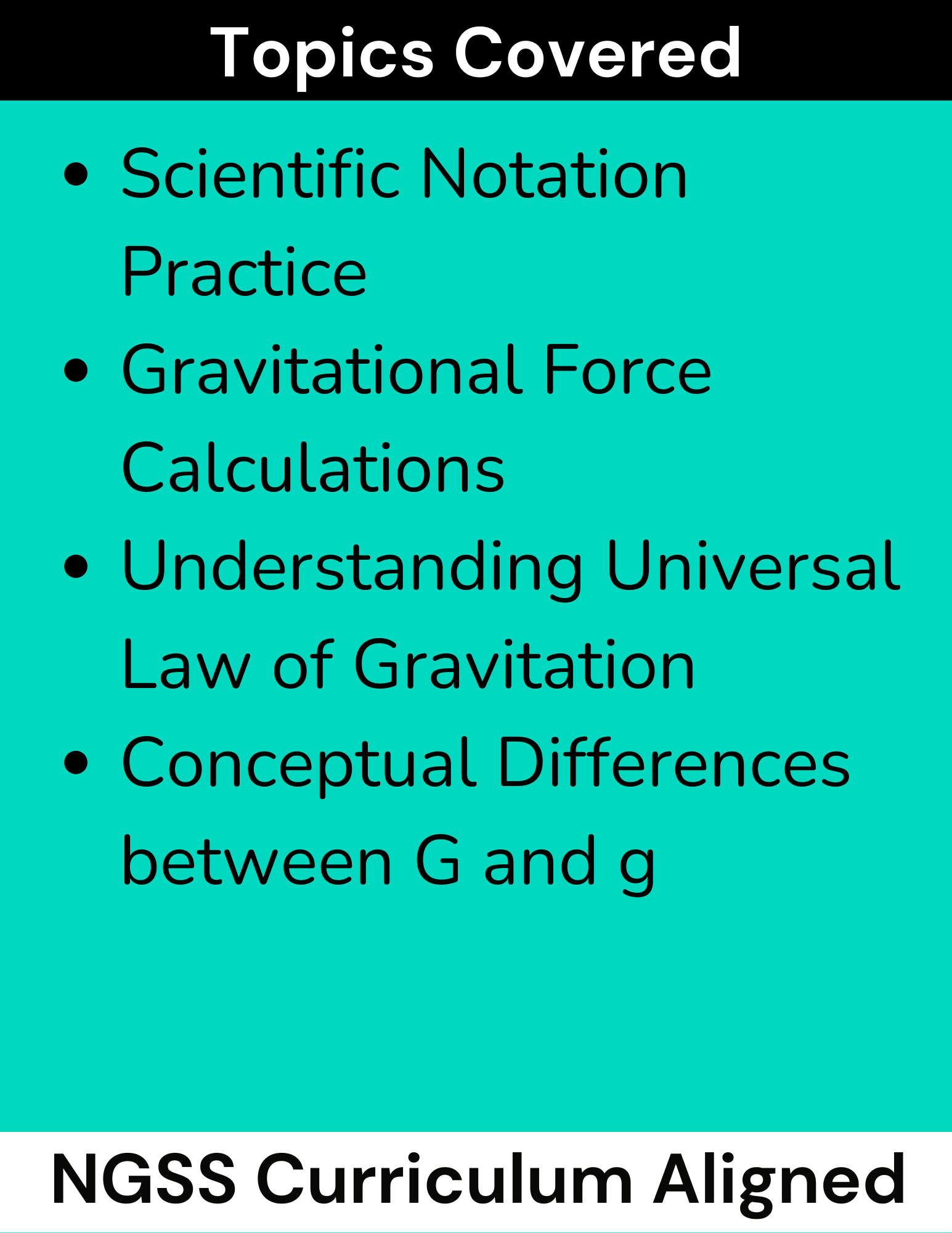 High School Physics: Universal Gravitation Assignment-Grades 9-12, NGS ...