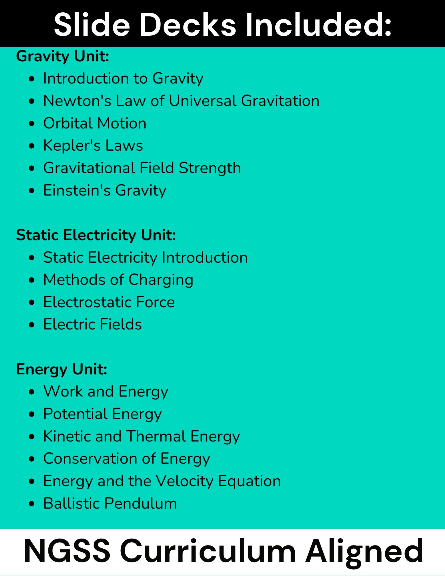 Complete High School Physics Slide Deck Bundle (NGSS Aligned, Grades 9 ...