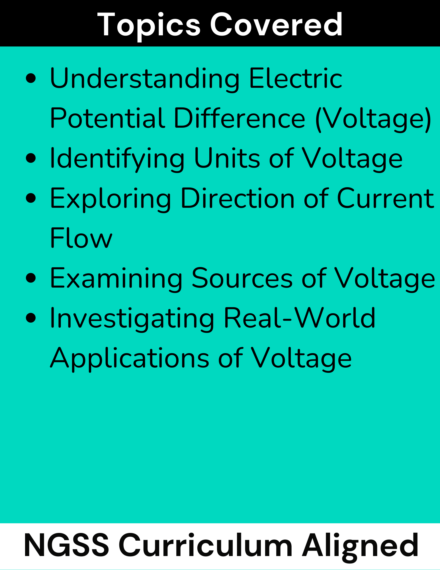 High School Physics: Voltage Assignment - Grades 9-12, NGSS Aligned ...