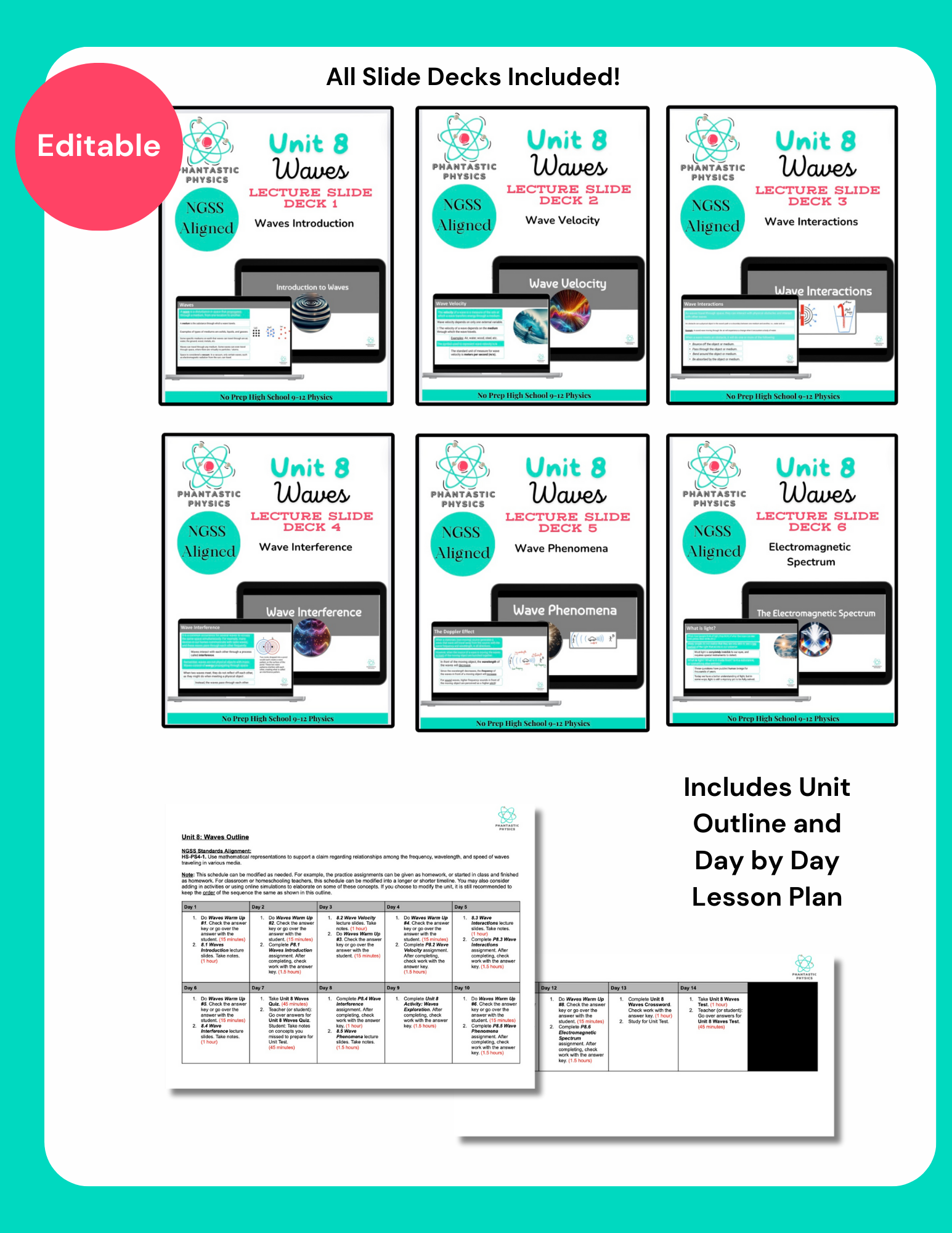 High School Physics Waves: Complete Slide Deck Bundle NGSS Aligned - G ...