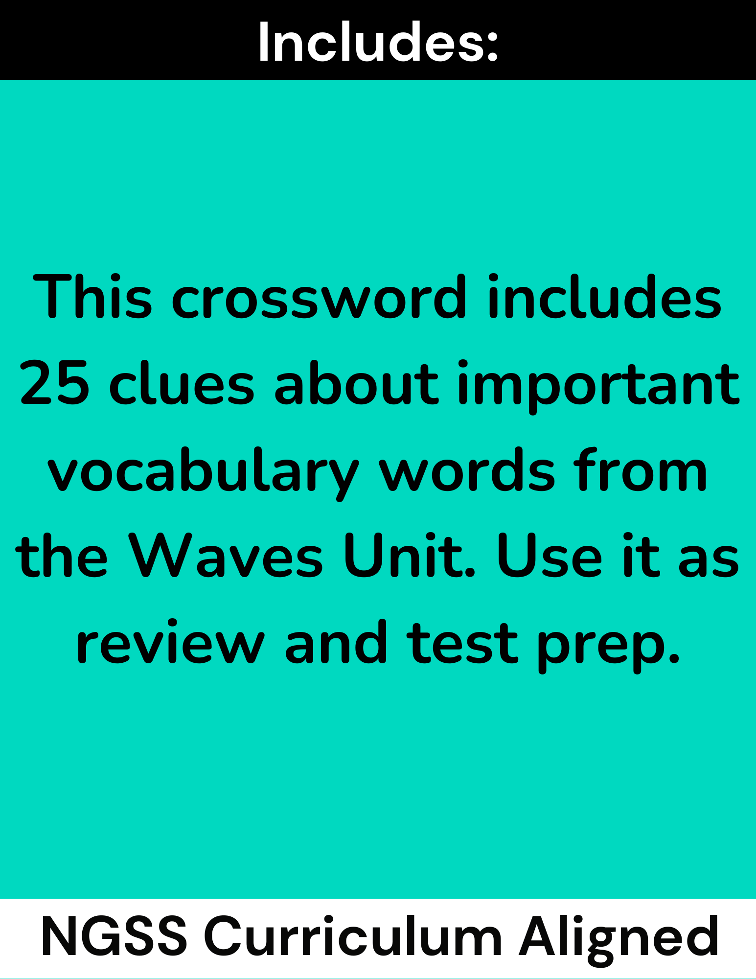 High School Physics: Waves Crossword Review - Grades 9-12, NGSS Aligne ...