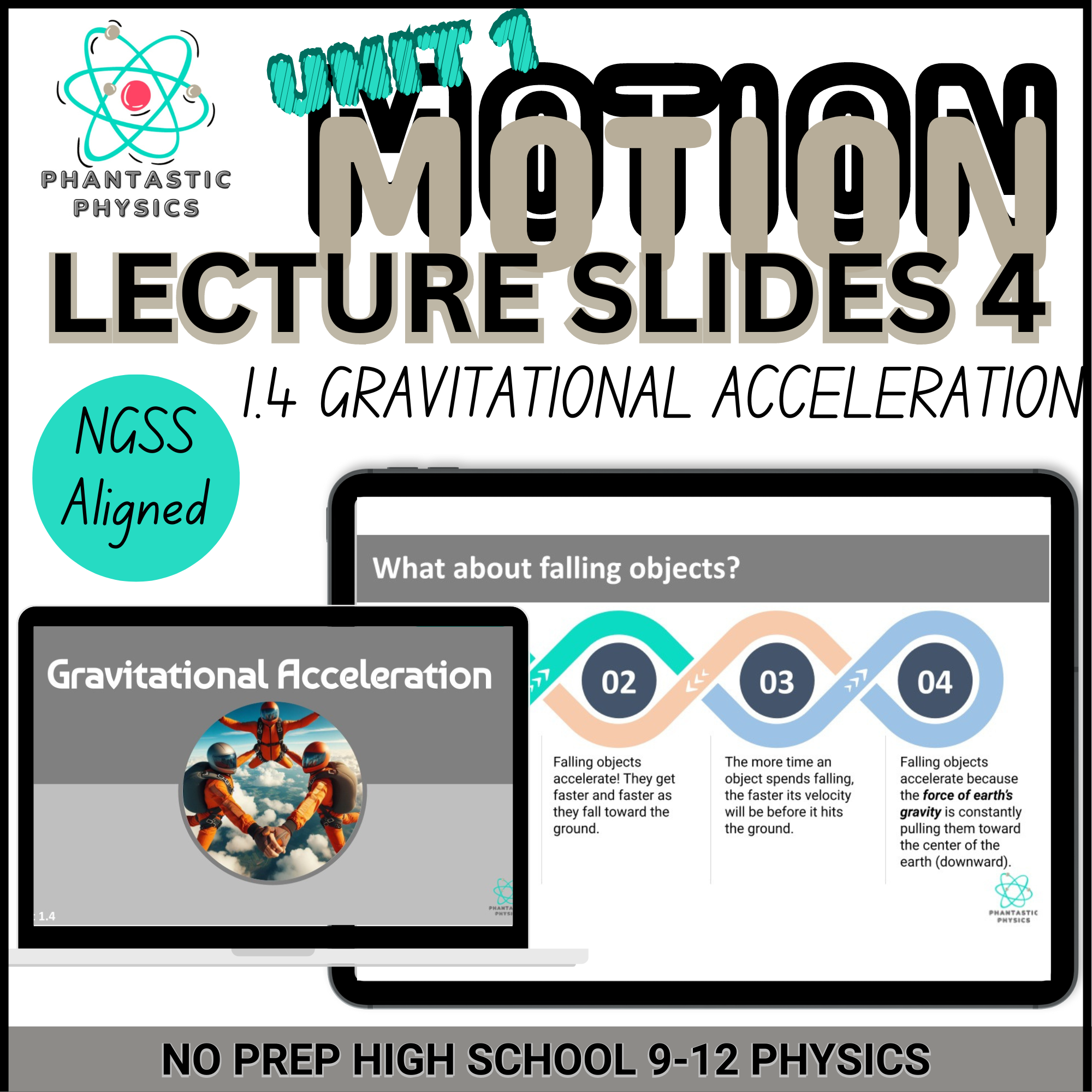 High School Physics: Gravitational Acceleration Slide Deck (Grades 9-1 – Phantastic Physics