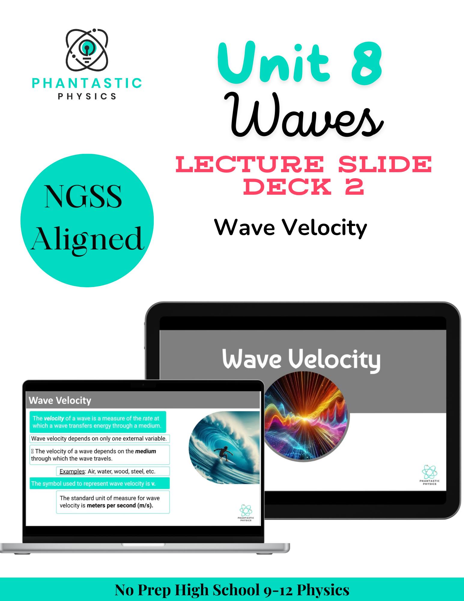 High School Physics: Wave Velocity Slide Deck - Grades 9-12, NGSS Alig ...