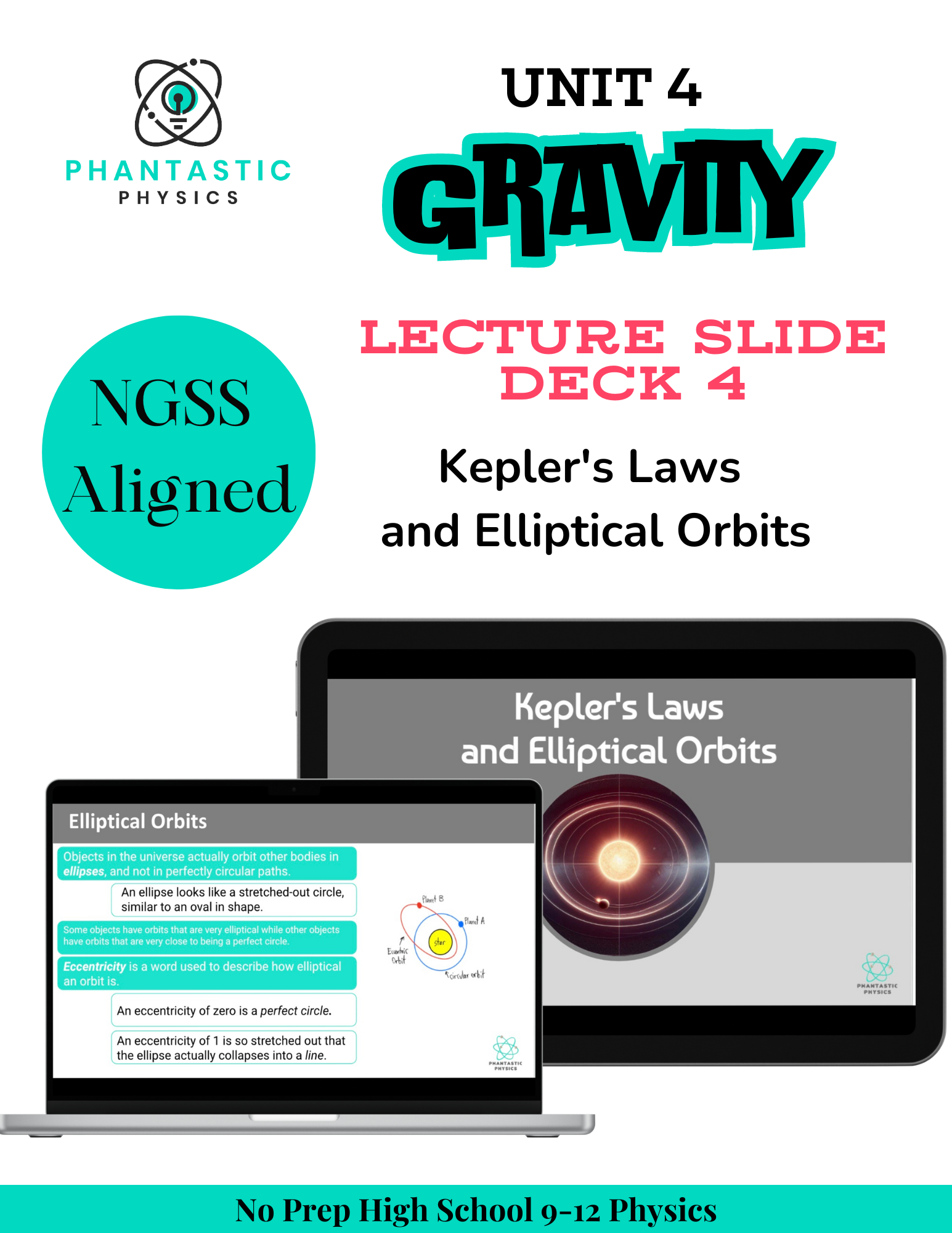 High School Physics: Kepler's Laws Slide Deck - Grades 9-12, NGSS Alig ...