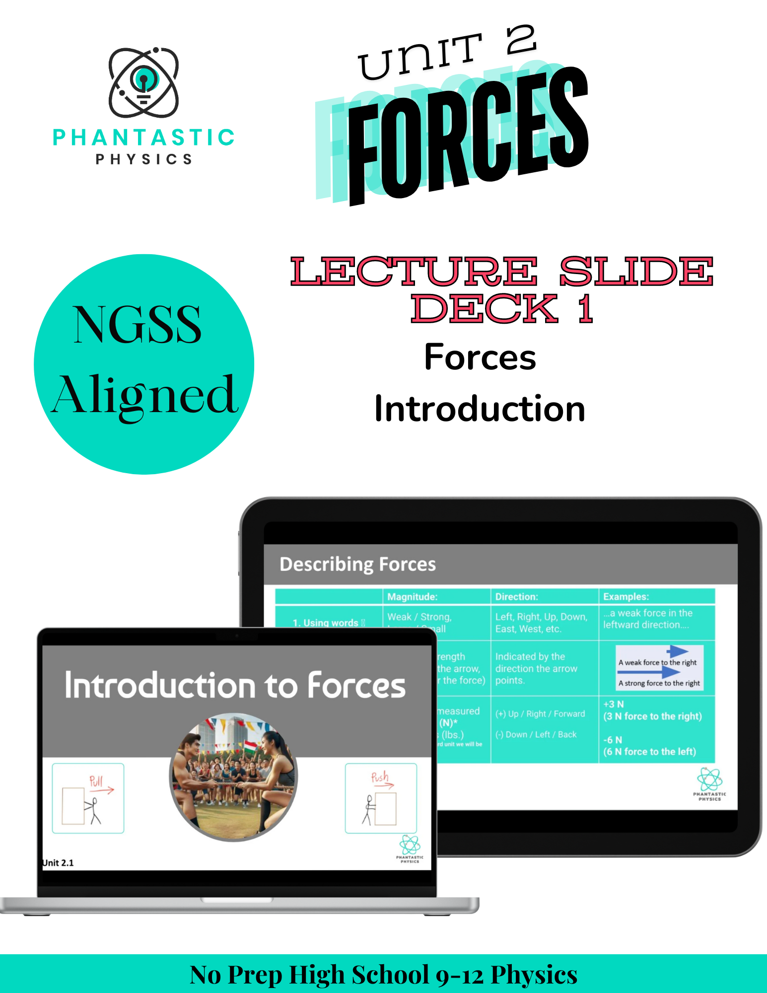 High School Physics: Forces Introduction Slide Deck (Grades 9-12, NGSS ...