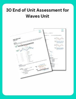 High School Physics: Waves Test - Grades 9-12, NGSS Aligned ...
